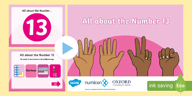 All About Number 13 PowerPoint Including Numicon Shapes